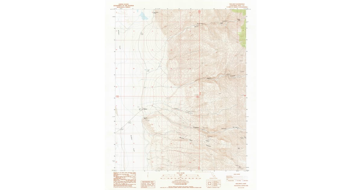 1988 Map of Ballarat, Inyo County, CA — High-Res | Pastmaps