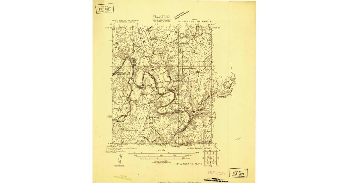 1925 Map of Ballinger 4-c, Coleman County, TX — High-Res | Pastmaps