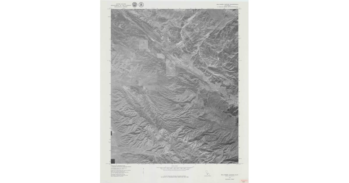 1977 Map of Ballinger Canyon, Kern County, CA — High-Res | Pastmaps