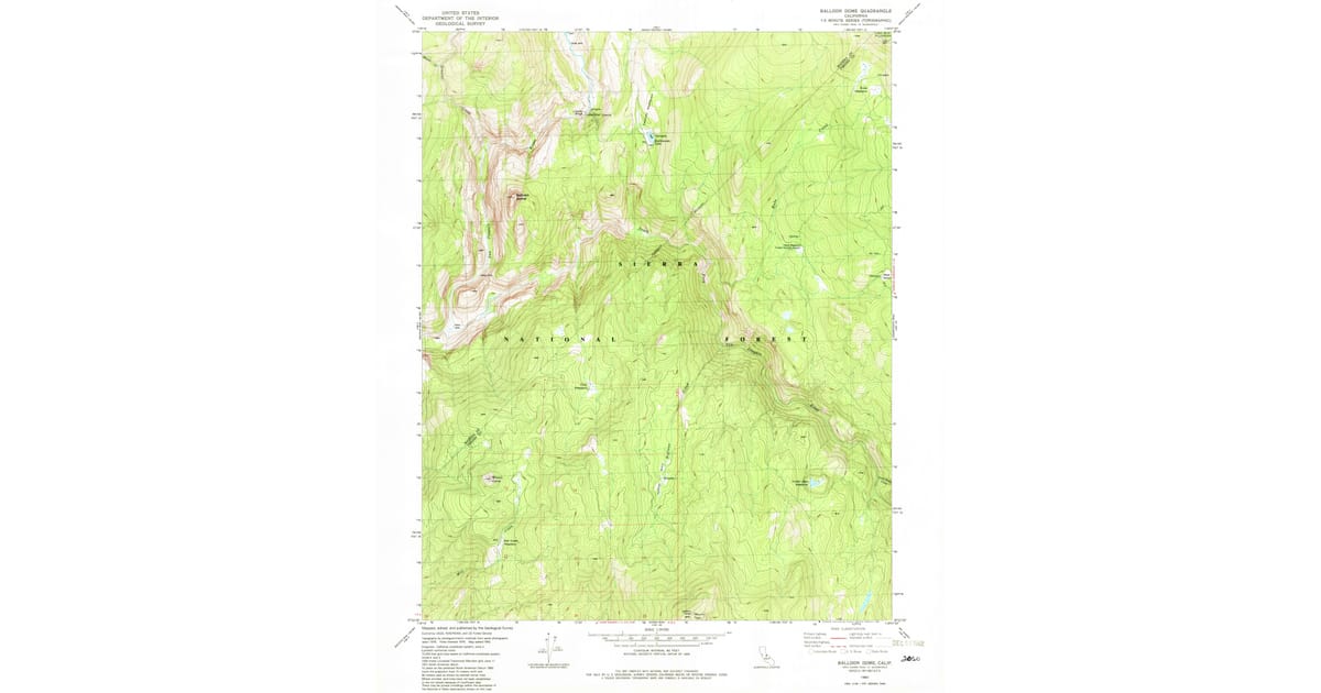 1982 Map of Balloon Dome, Madera County, CA — High-Res | Pastmaps