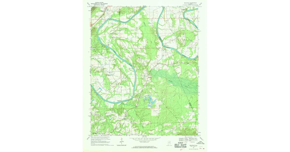 1967 Map of Ballplay, AL — High-Res | Pastmaps