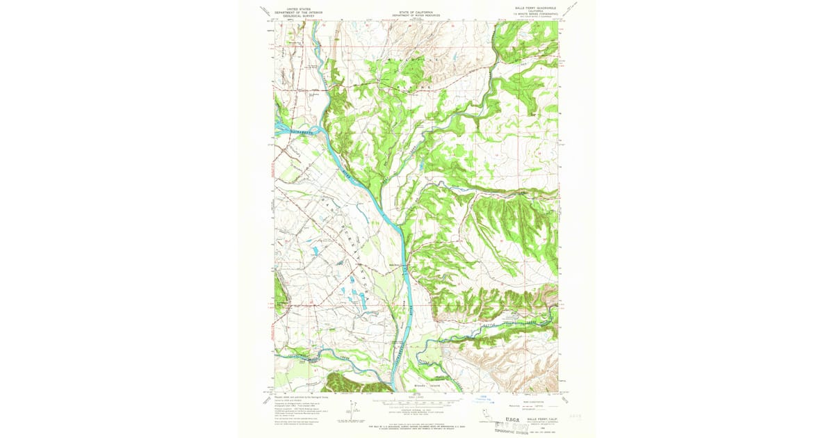 1965 Map of Balls Ferry, Shasta County, CA — High-Res | Pastmaps