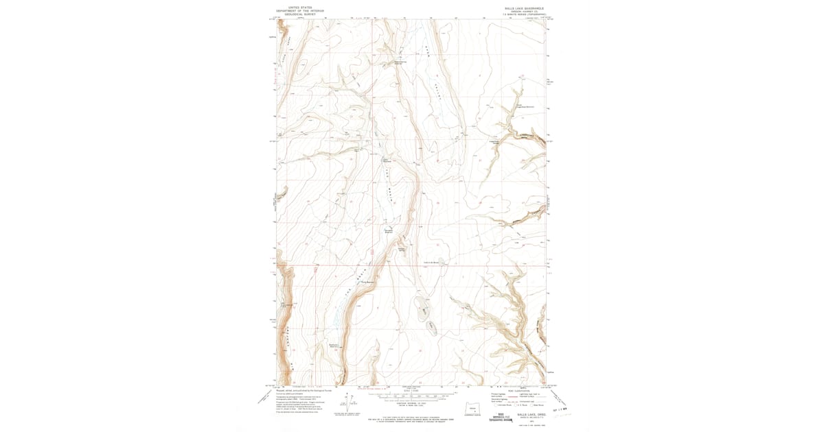 1971 Map of Balls Lake, Harney County, OR — High-Res | Pastmaps