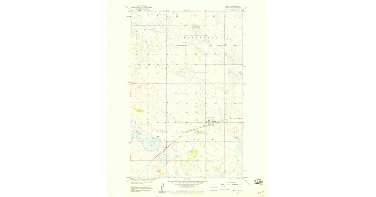 1958 Map of Balta, ND — High-Res | Pastmaps