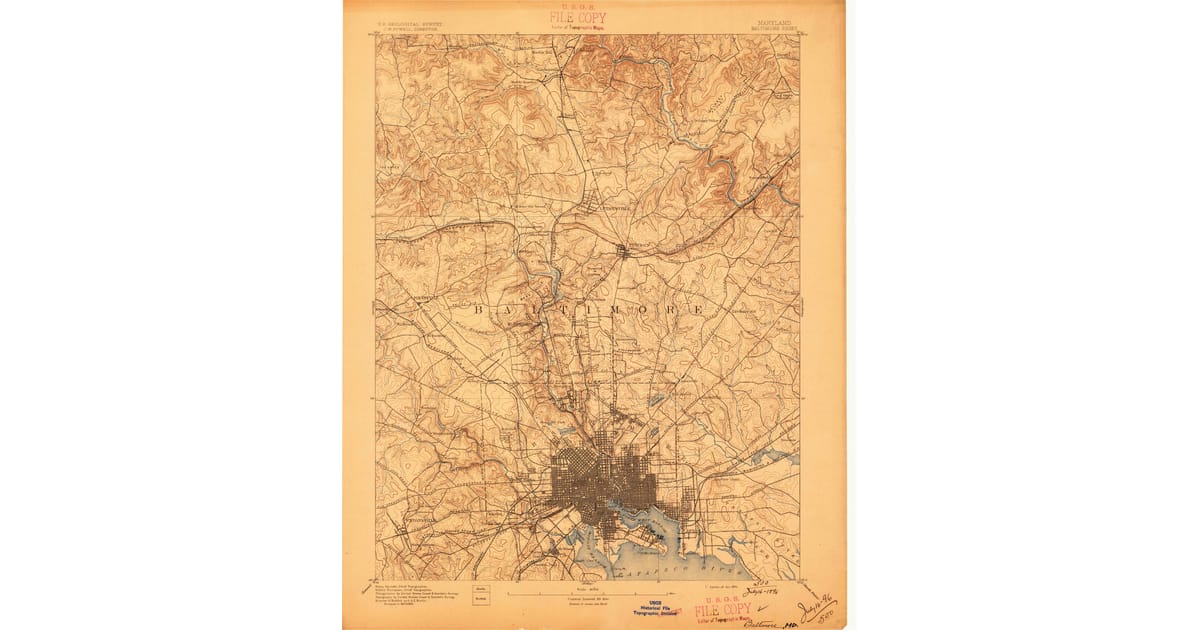 1894 Map of Baltimore, MD — High-Res, 1896 Print | Pastmaps