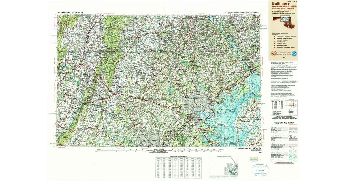 1989 Map of Baltimore, MD — High-Res | Pastmaps