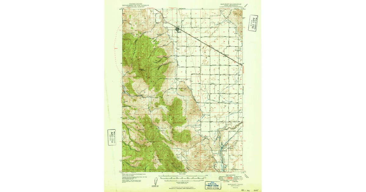 1949 Map of Bancroft, ID — High-Res | Pastmaps