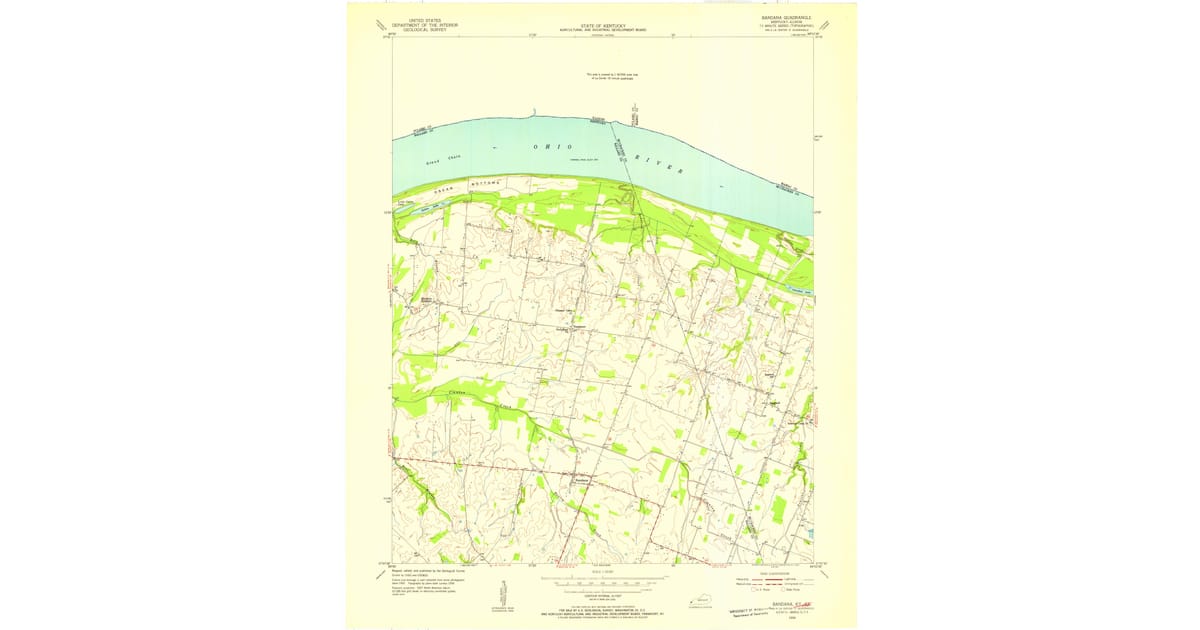1954 Map of Bandana, KY — High-Res | Pastmaps