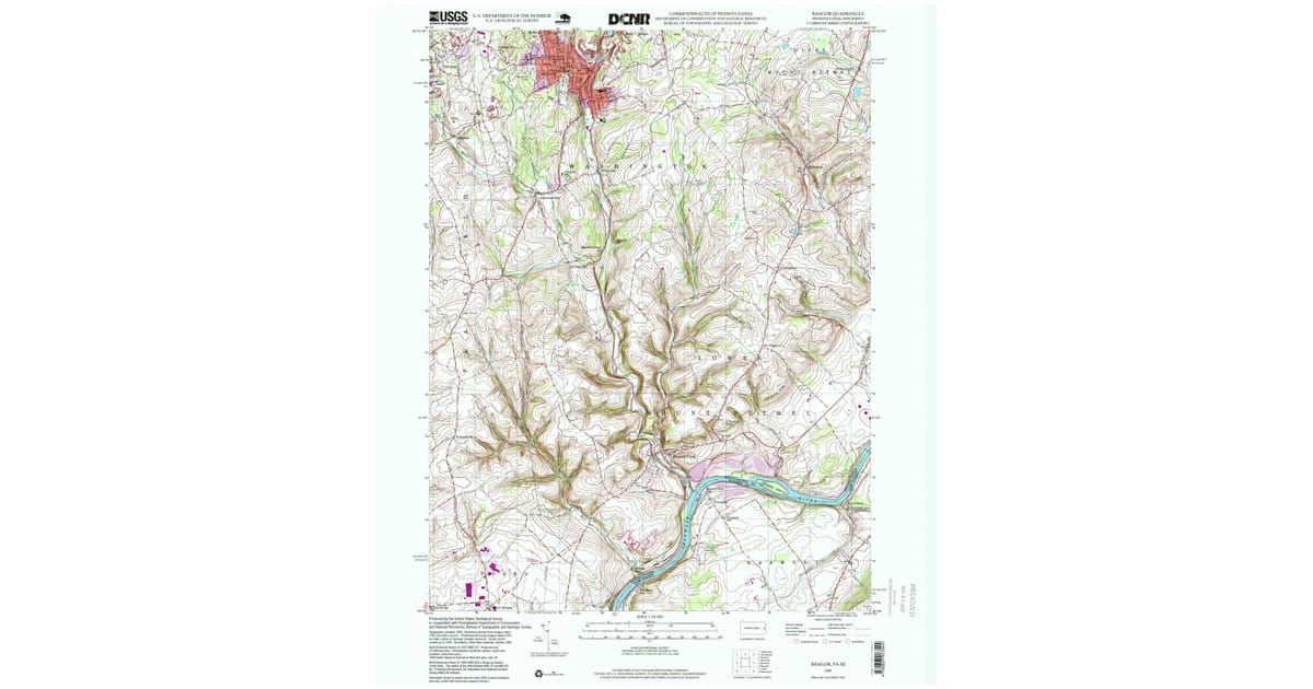 1997 Map of Bangor, PA — High-Res | Pastmaps