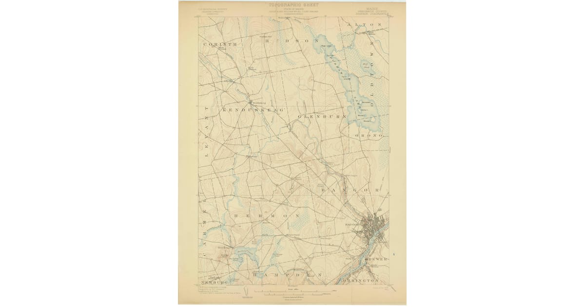 1900s (20th Century) Maps of Hudson, ME | Pastmaps