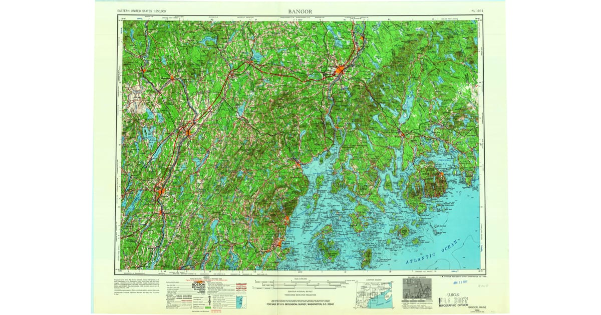 1950s Maps of Waterville, ME | Pastmaps