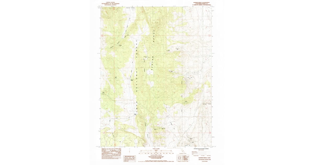 1984 Map of Banner Ridge, Mono County, CA — High-Res | Pastmaps