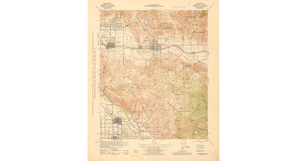 1942 Map of Banning, CA — High-Res | Pastmaps