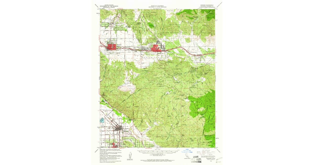 1956 Map of Banning, CA — High-Res | Pastmaps