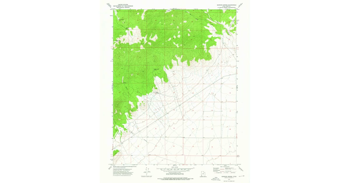 1972 Map of Bannion Spring, Iron County, UT — High-Res | Pastmaps