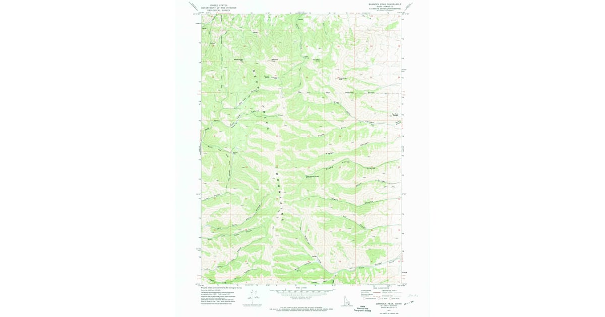 1971 Map of Bannock Peak, Power County, ID — High-Res | Pastmaps