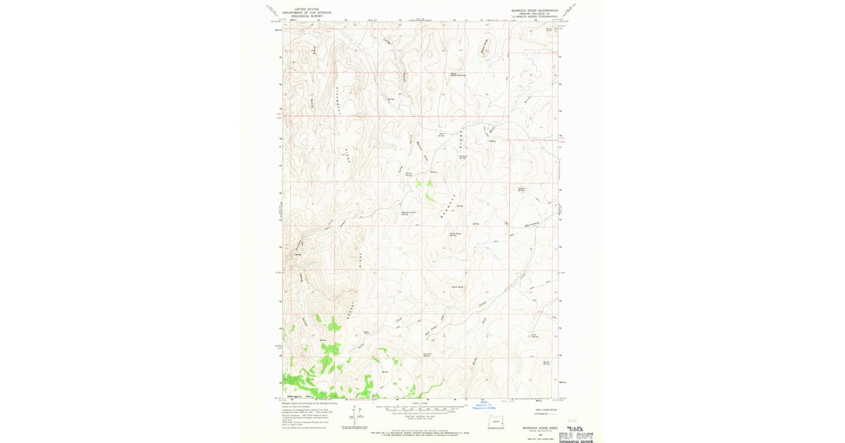 1967 Map of Bannock Ridge, Malheur County, OR — High-Res | Pastmaps