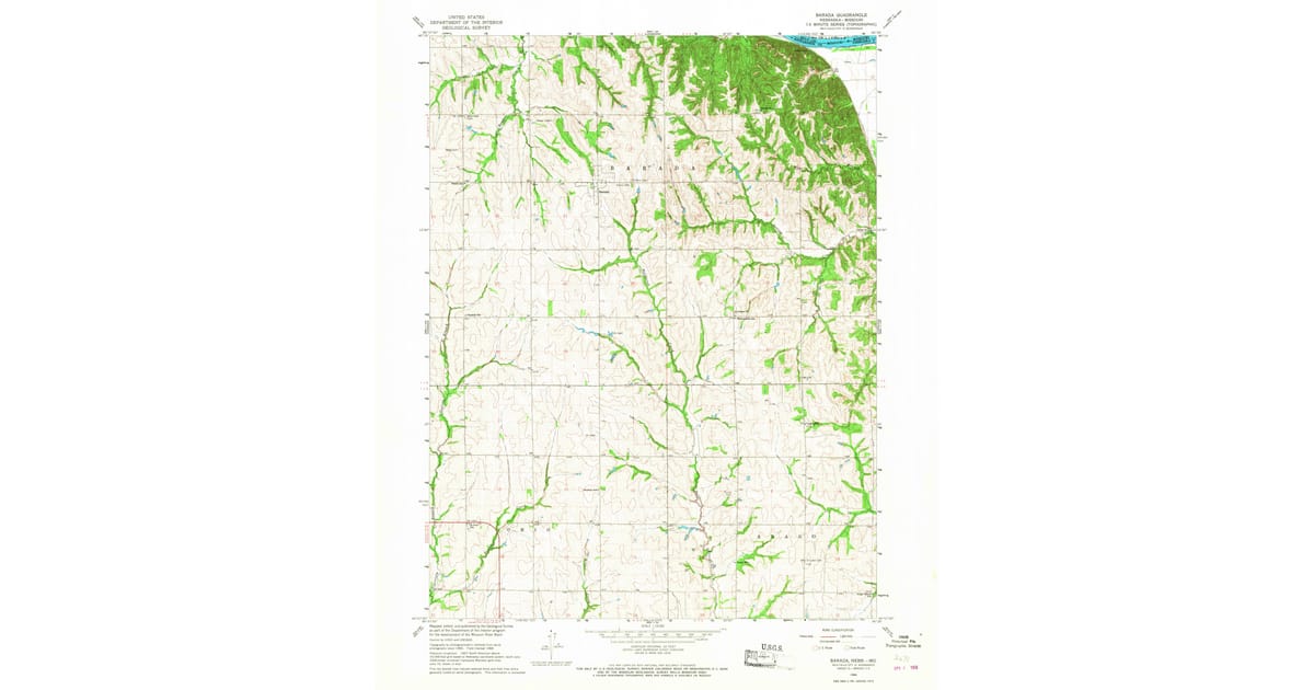 1966 Map of Barada, NE — High-Res | Pastmaps