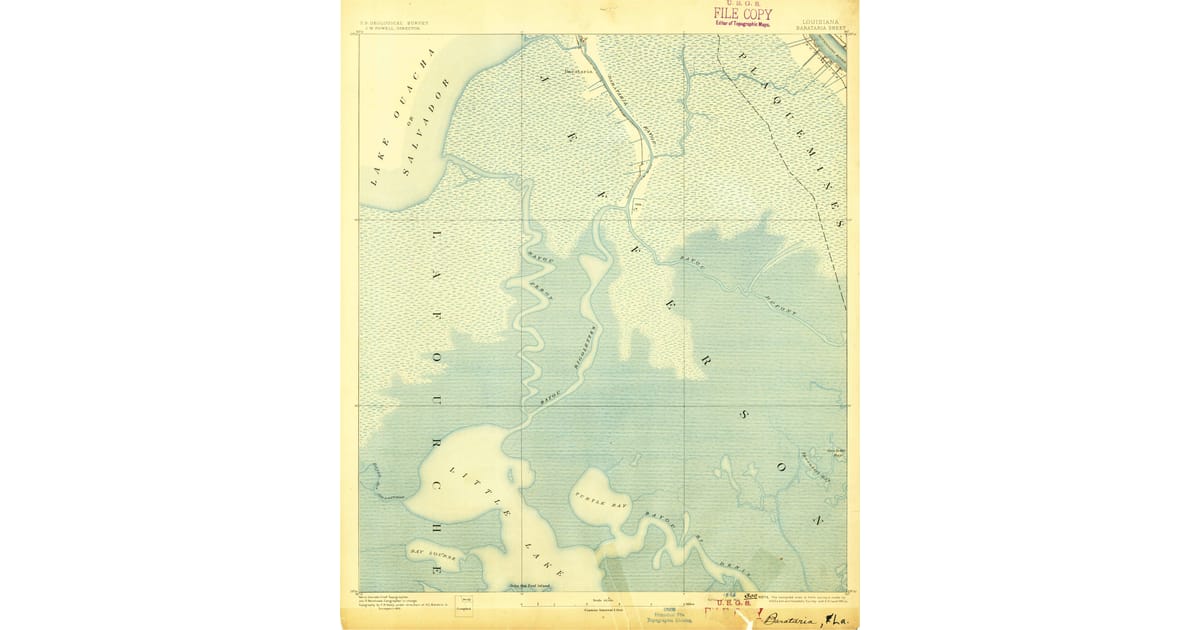 1892 Map of Barataria, LA — High-Res | Pastmaps