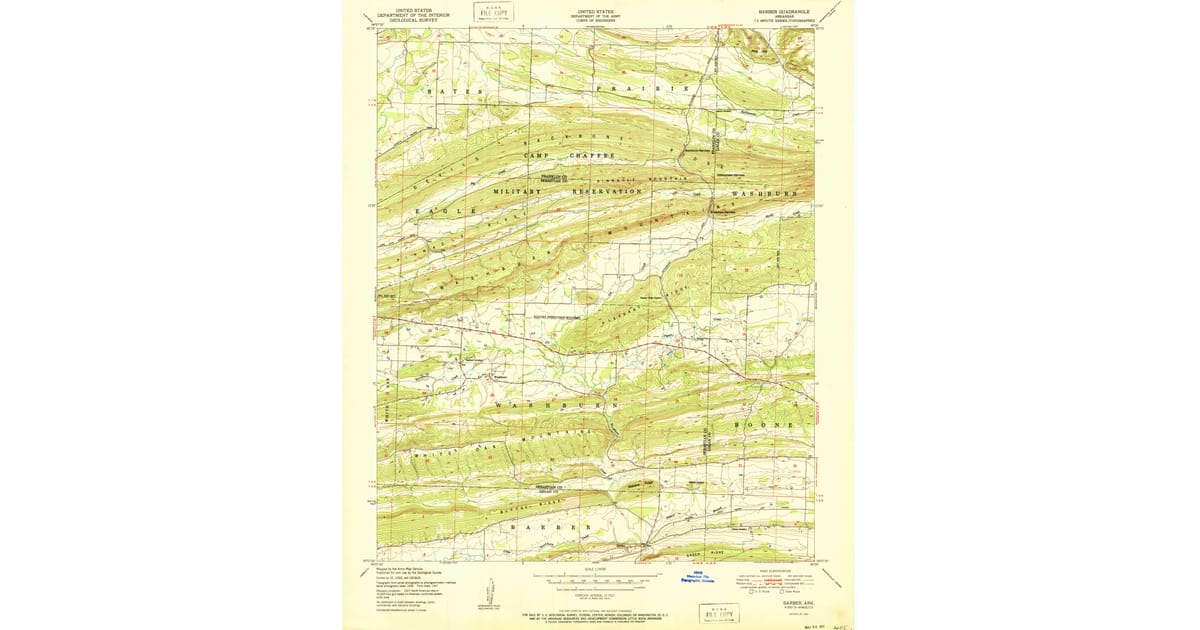 1951 Map of Barber, Sebastian County, AR — High-Res | Pastmaps