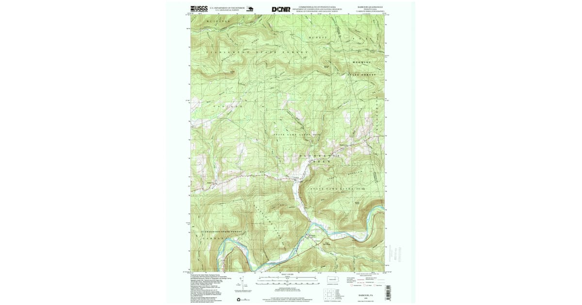 1995 Map of Barbours, Lycoming County, PA — High-Res | Pastmaps