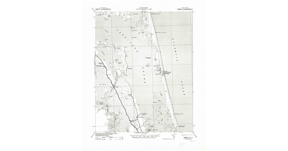 1940 Map of Barco, Currituck County, NC — High-Res | Pastmaps