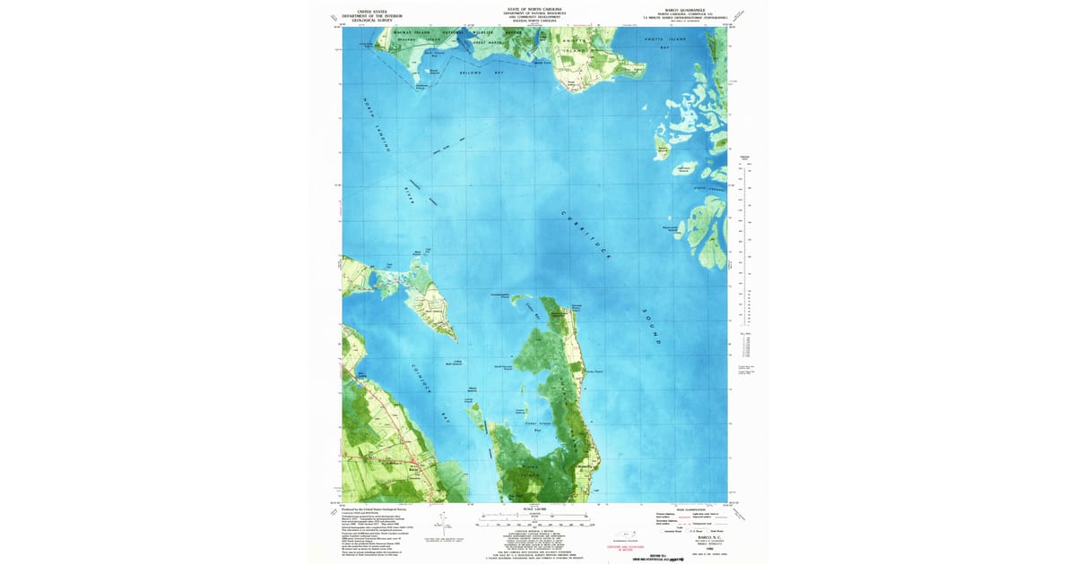 1982 Map of Barco, Currituck County, NC — High-Res | Pastmaps