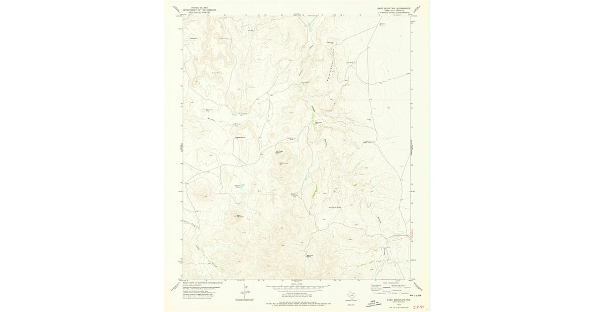 1978 Map of Bare Mountain, Jeff Davis County, TX — High-Res | Pastmaps