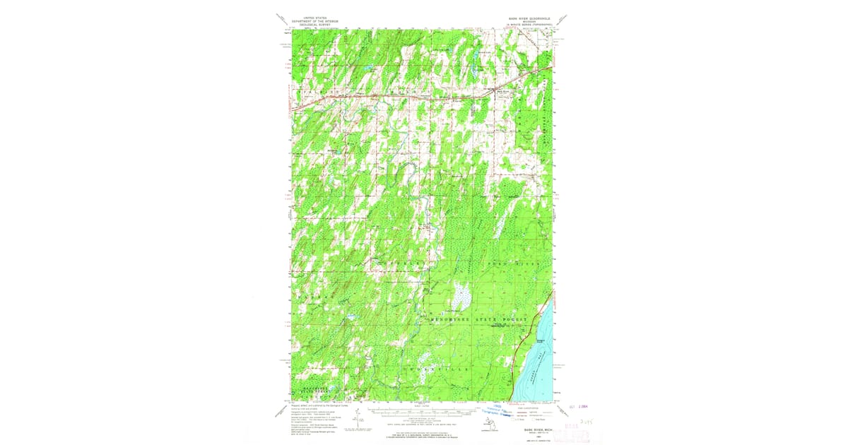 1963 Map of Bark River, Menominee County, MI — High-Res | Pastmaps
