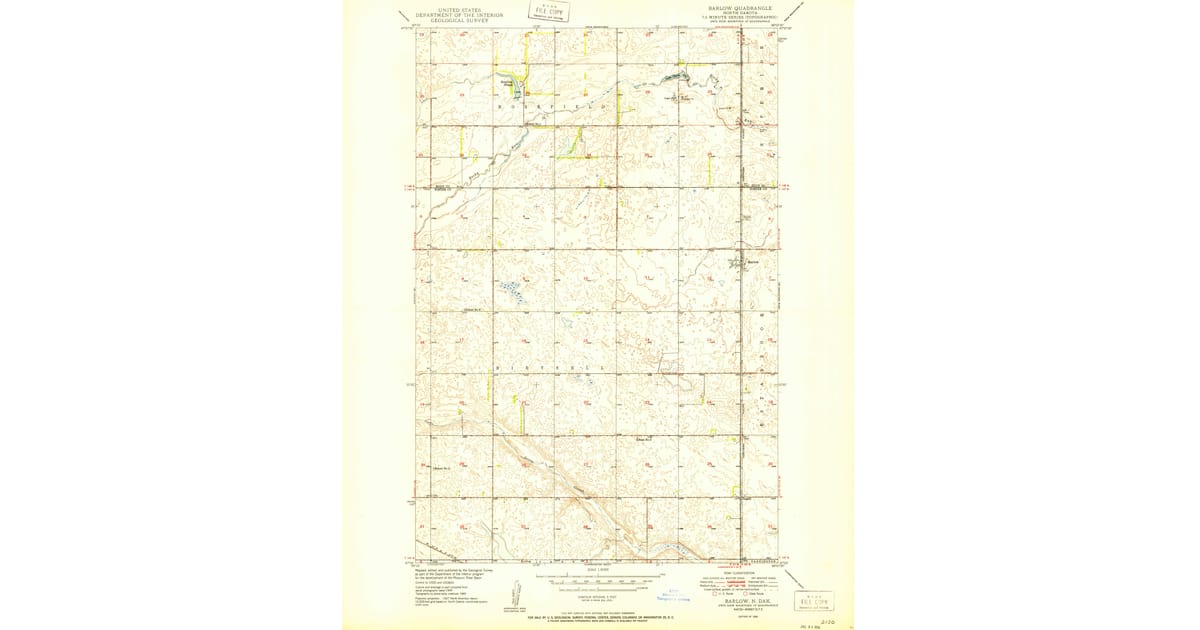 1950 Map of Barlow, Foster County, ND — High-Res | Pastmaps
