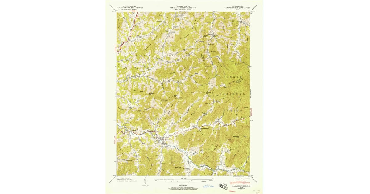 1946 Map of Barnardsville, NC — High-Res | Pastmaps