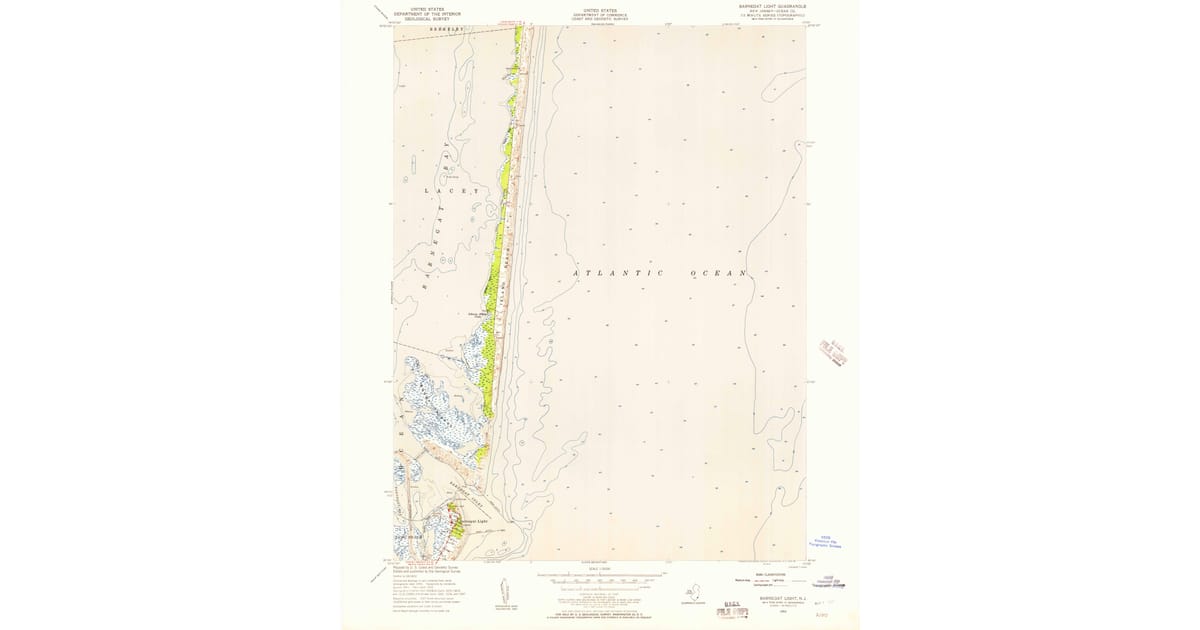 1953 Map of Barnegat Light, NJ — High-Res | Pastmaps