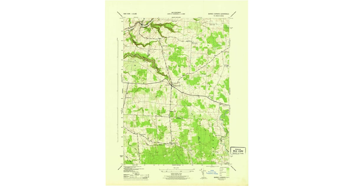 1943 Map of Barnes Corners, Lewis County, NY — High-Res | Pastmaps