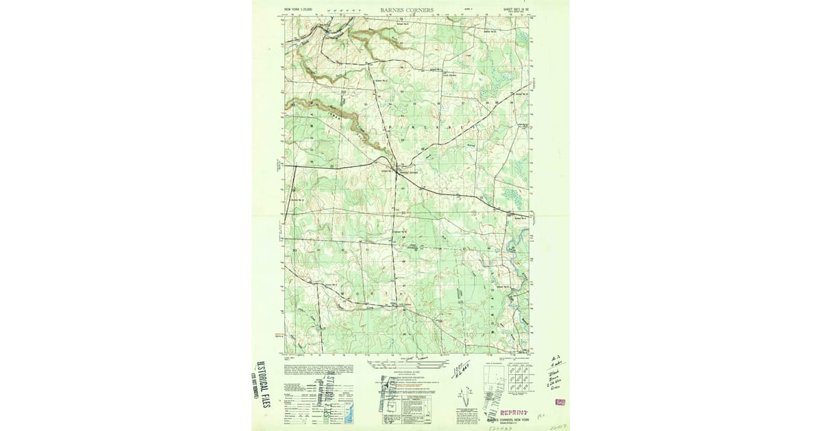 1949 Map of Barnes Corners, Lewis County, NY — High-Res | Pastmaps