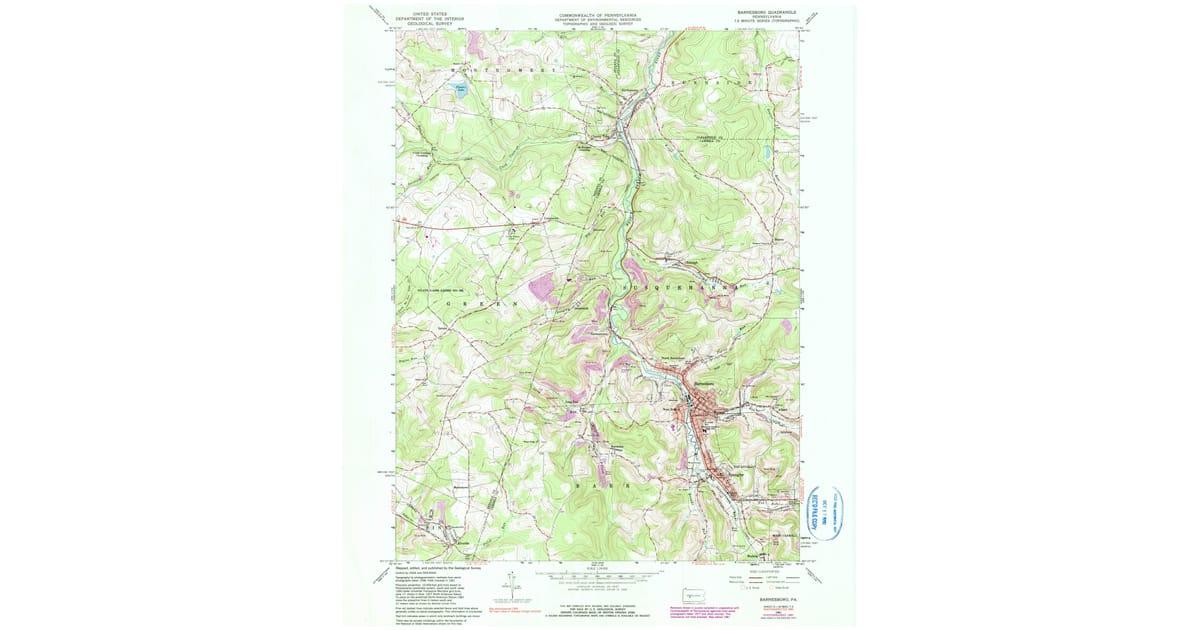 1961 Map of Barnesboro, Cambria County, PA — High-Res, 1990 Print #2 ...