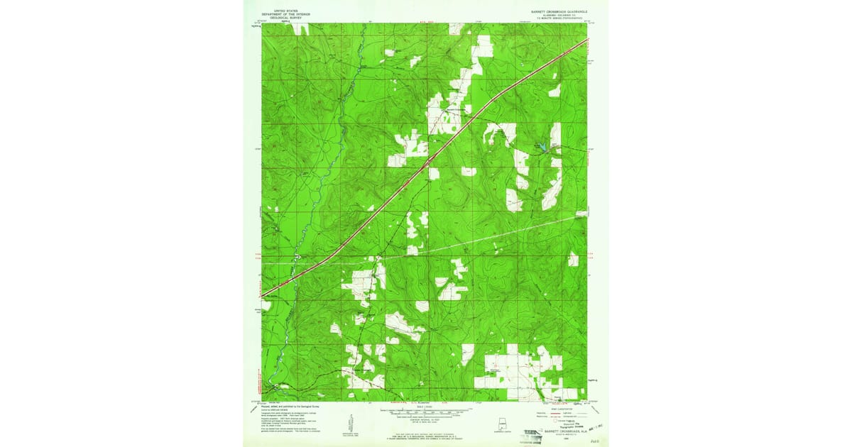 1960 Map of Barnett Crossroads, Escambia County, AL — High-Res | Pastmaps