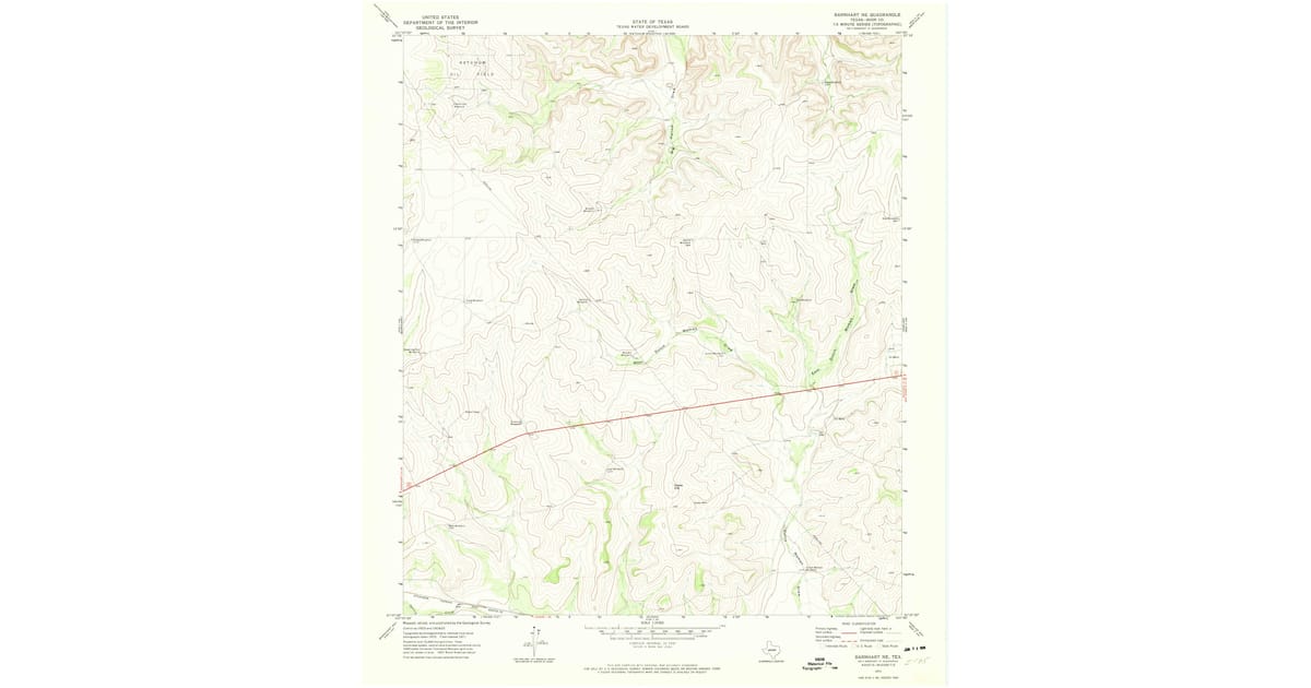 1971 Map of Barnhart NE, Irion County, TX — High-Res | Pastmaps
