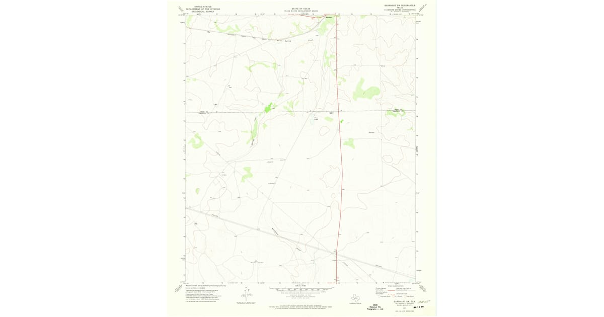 1971 Map of Barnhart SW, Crockett County, TX — High-Res | Pastmaps