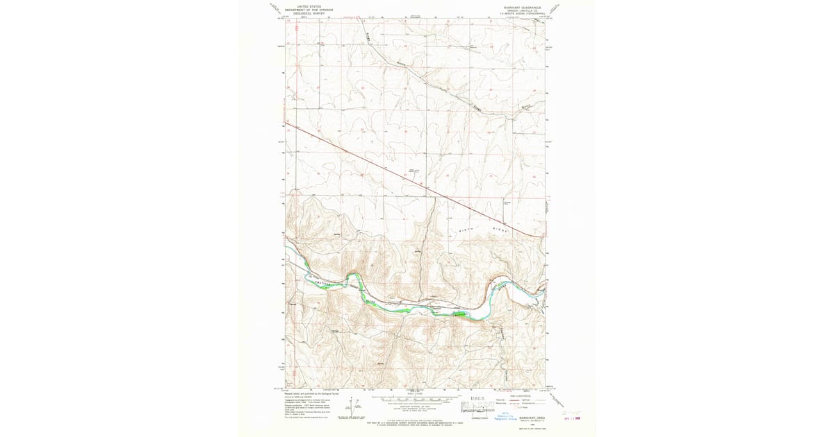 1966 Map of Barnhart, Umatilla County, OR — High-Res | Pastmaps