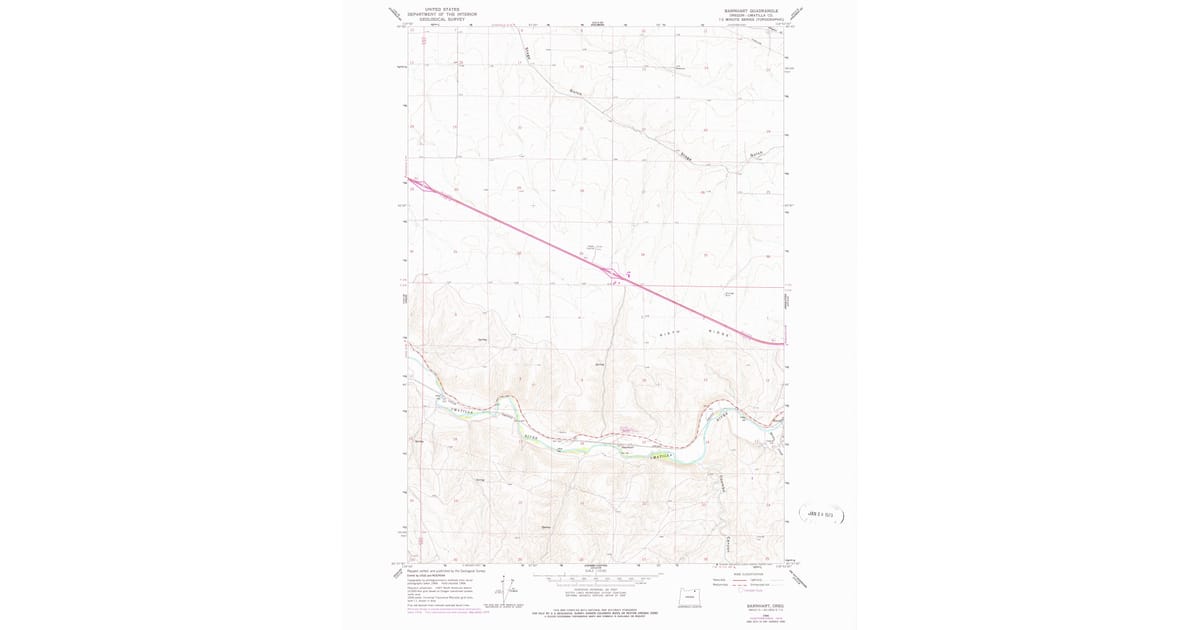 1966 Map of Barnhart, Umatilla County, OR — High-Res, 1978 Print | Pastmaps