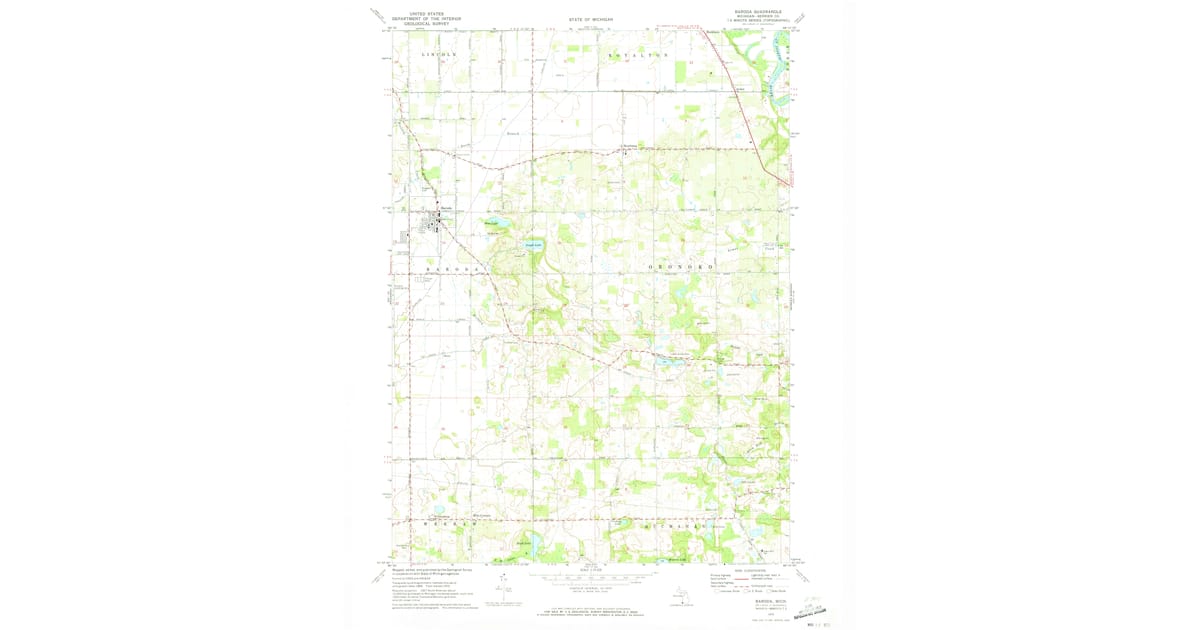 1970 Map of Baroda, MI — High-Res | Pastmaps