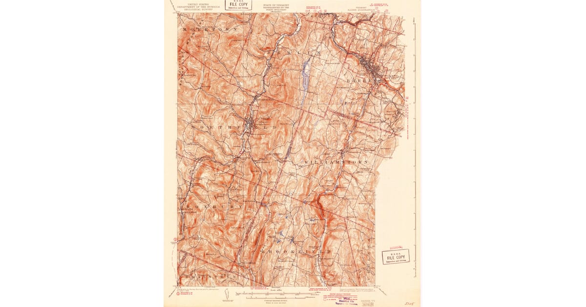 1924 Map of Barre, VT — High-Res, 1943 Print | Pastmaps