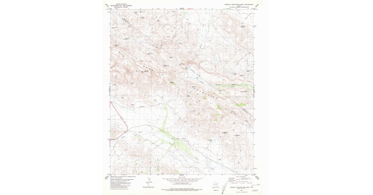 1980 Map of Barrilla Mountains West, Jeff Davis County, TX — High-Res ...
