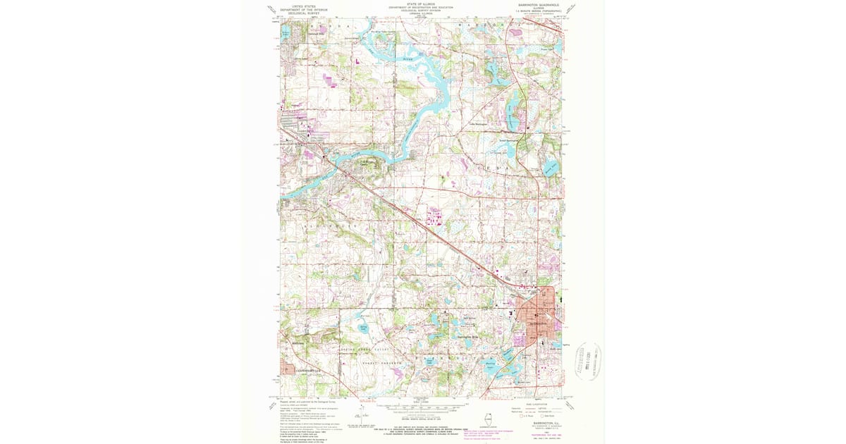 1960 Map of Barrington, IL — High-Res, 1981 Print #2 | Pastmaps