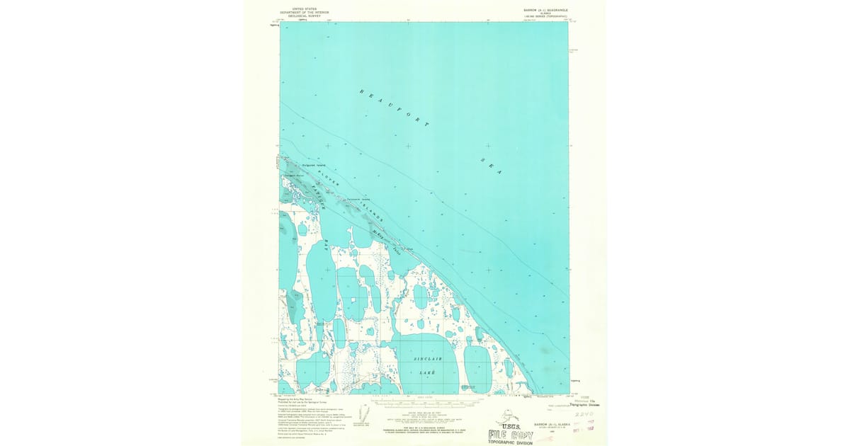 1955 Map of Barrow A-1, North Slope Borough, AK — High-Res | Pastmaps