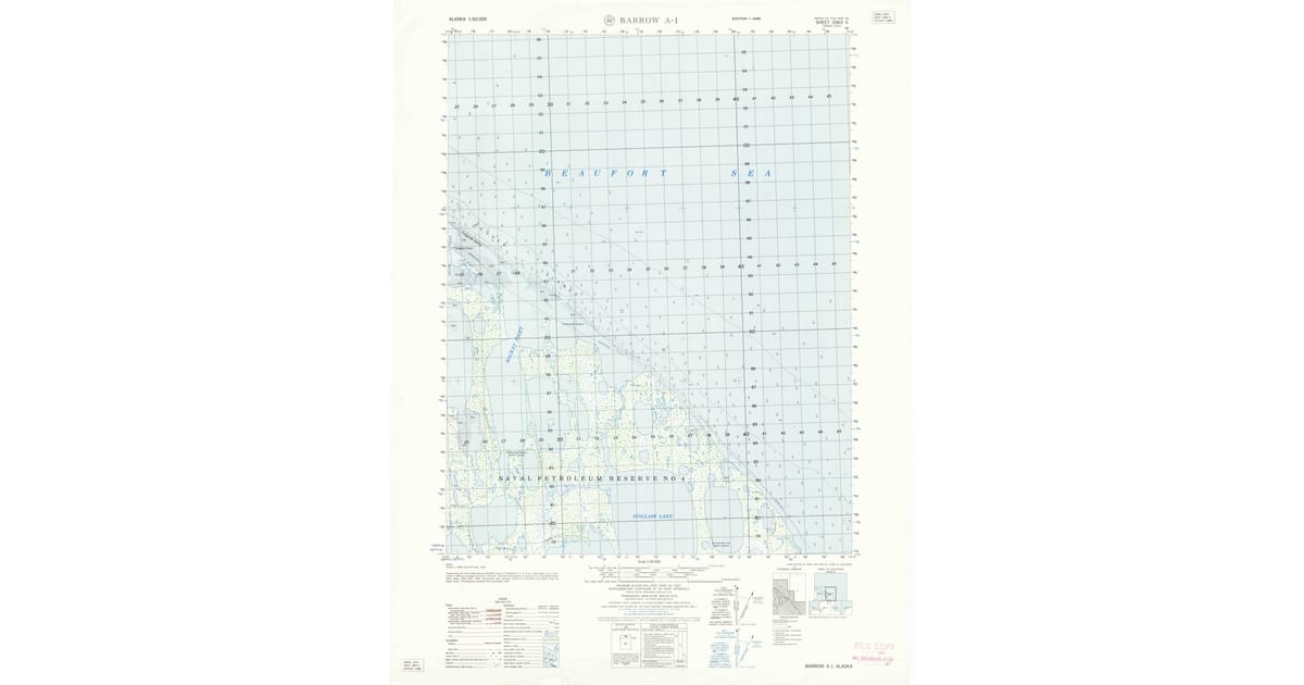 1962 Map of Barrow A-1, North Slope Borough, AK — High-Res | Pastmaps