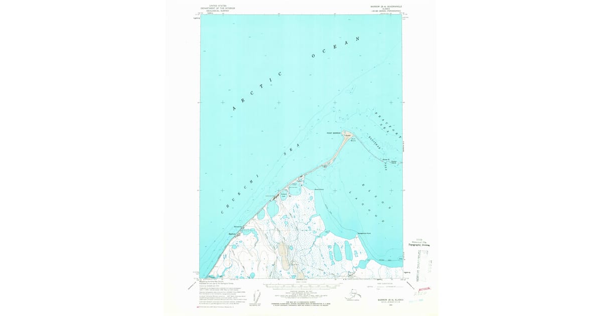 1955 Map of Barrow B-4, North Slope Borough, AK — High-Res | Pastmaps