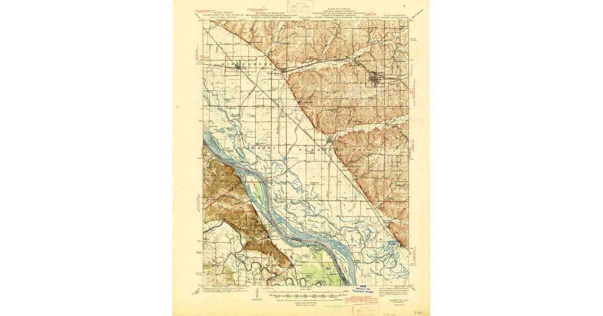 1944 Map of Barry, IL — High-Res, 1944 Print #2 | Pastmaps
