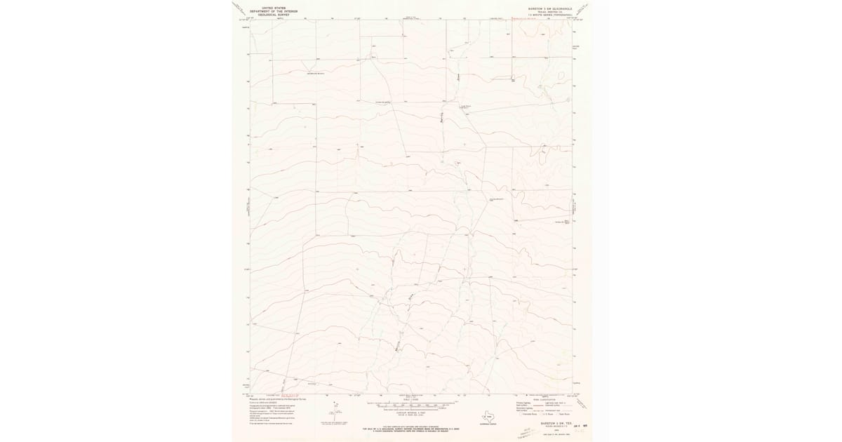 1970 Map of Barstow 3 SW, Reeves County, TX — High-Res | Pastmaps