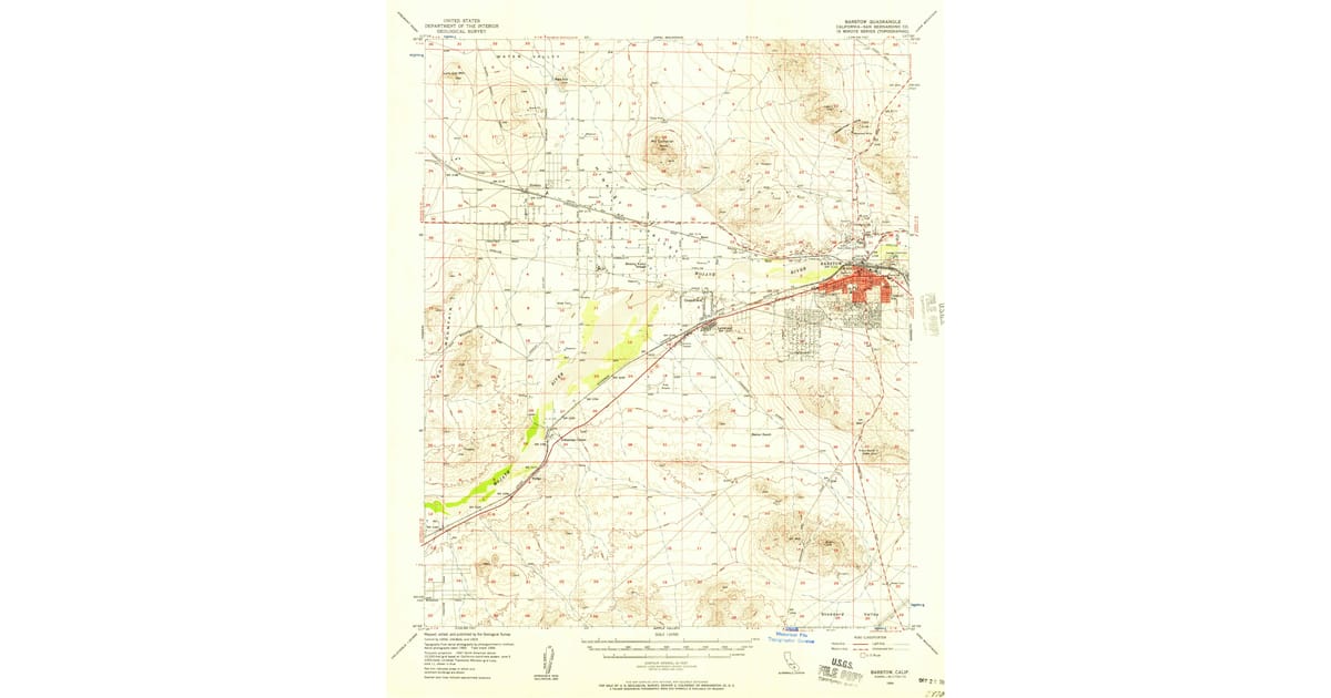 1956 Map of Barstow, CA — High-Res | Pastmaps